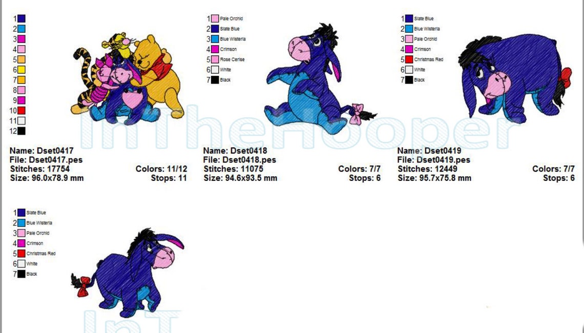 Winnie the Pooh Machine Embroidery Design, 20 Designs Bundle for Kids ...