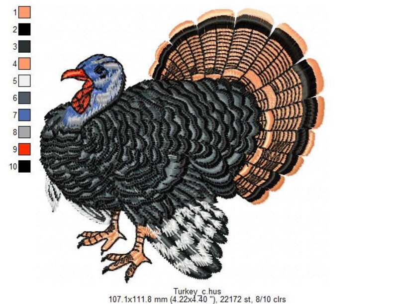 Turkey - Machine Embroidery Design - Thanksgiving Embroidery Designs ...