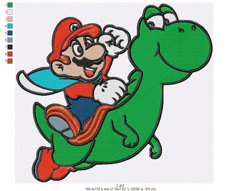 Super Mario- Machine Embroidery Design - 35 Designs Bundle - 5x7 Hoop ...