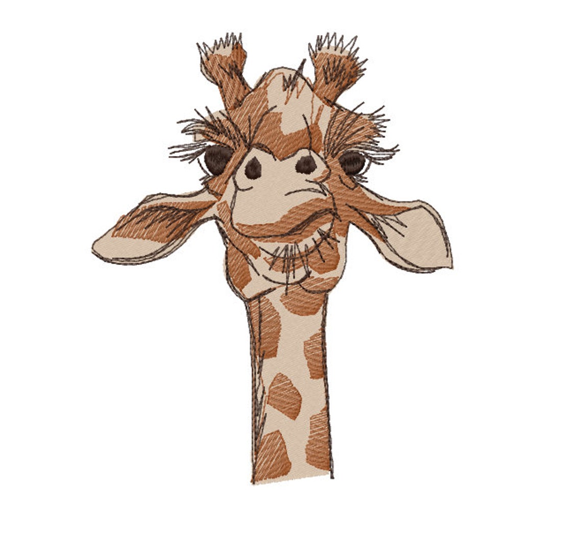Giraffe Machine Embroidery Design 7 Sizes Instant Download | Etsy