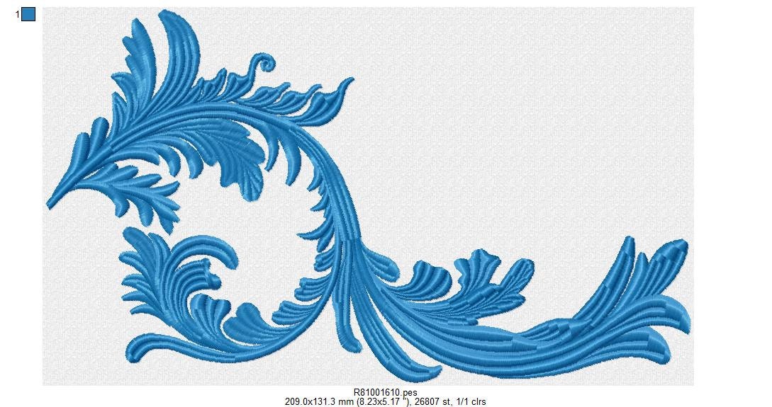 Ornamental Flourish Swirls Embroidery Design 24 Designs - Etsy