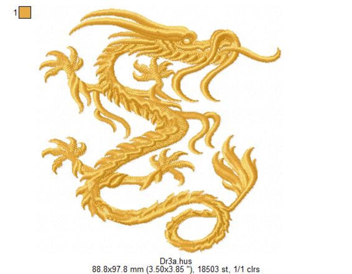 Dragon - Machine Embroidery Design- 3 Designs Pack - Chinese Dragon ...