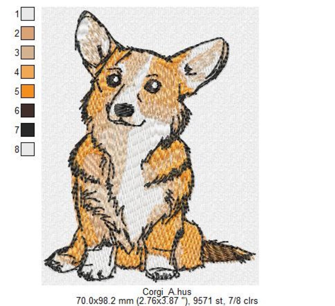 Welsh Corgi - Machine Embroidery Design - Puppy Dog Embroidery Designs ...
