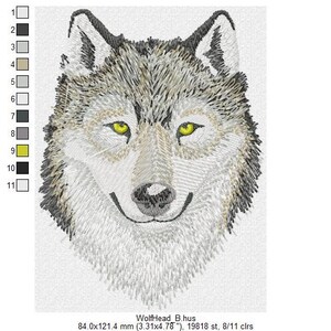 Wolf Head- Machine Embroidery Design - Wild Animals Embroidery - 5 ...