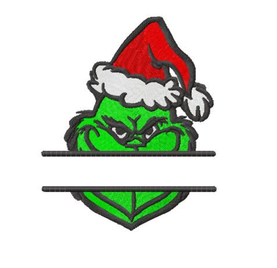 Grinch Face Monogram Machine Embroidery Design 11 Sizes Instant ...