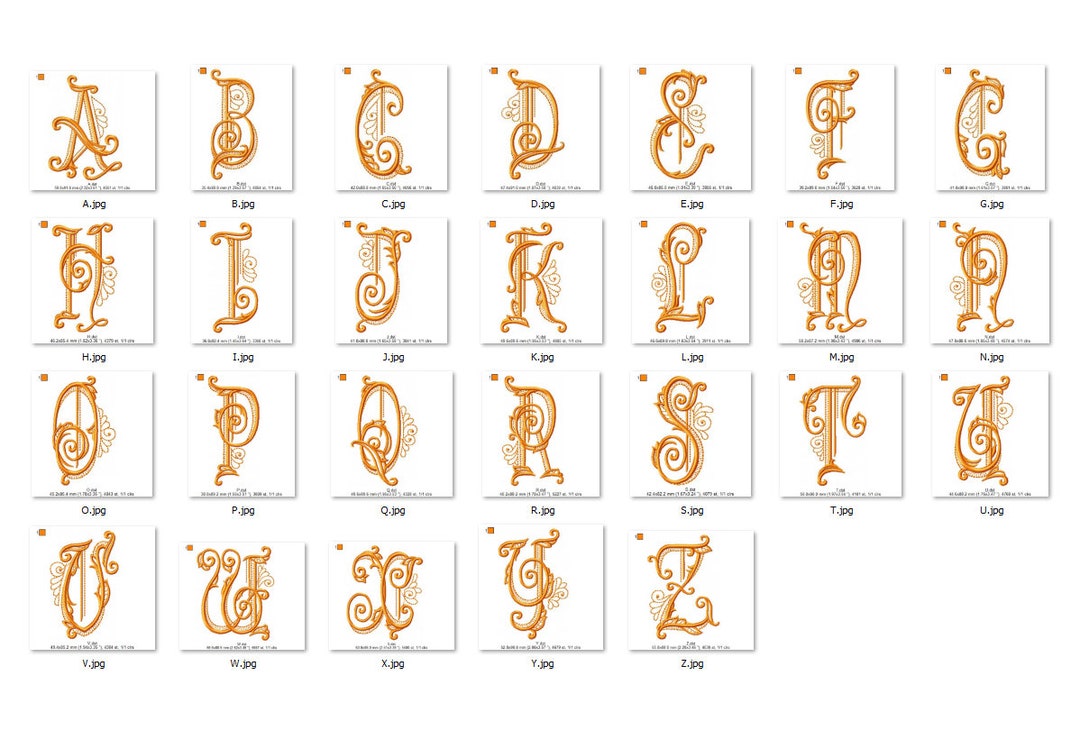 Victorian Alphabet Machine Embroidery Design- Antique Monogram Letter ...