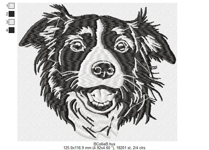 Border Collie machine Embroidery Design Dogs Embroidery - Etsy