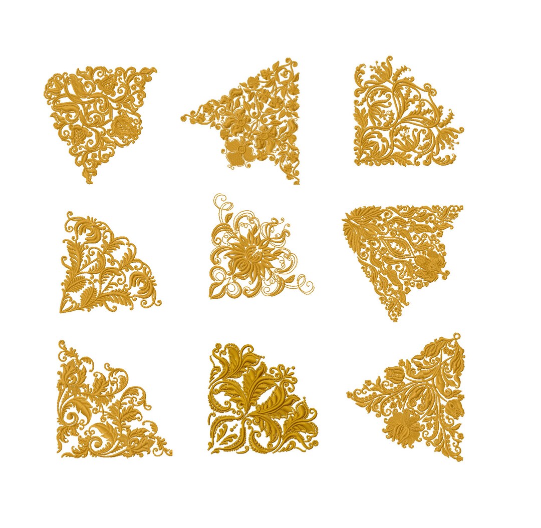 Scroll Corners Machine Embroidery Design 10 Designs Bundle Ornament ...