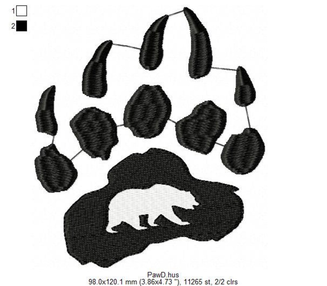 Bear Paw - Machine Embroidery Design- Embroidery Designs, Embroidery ...
