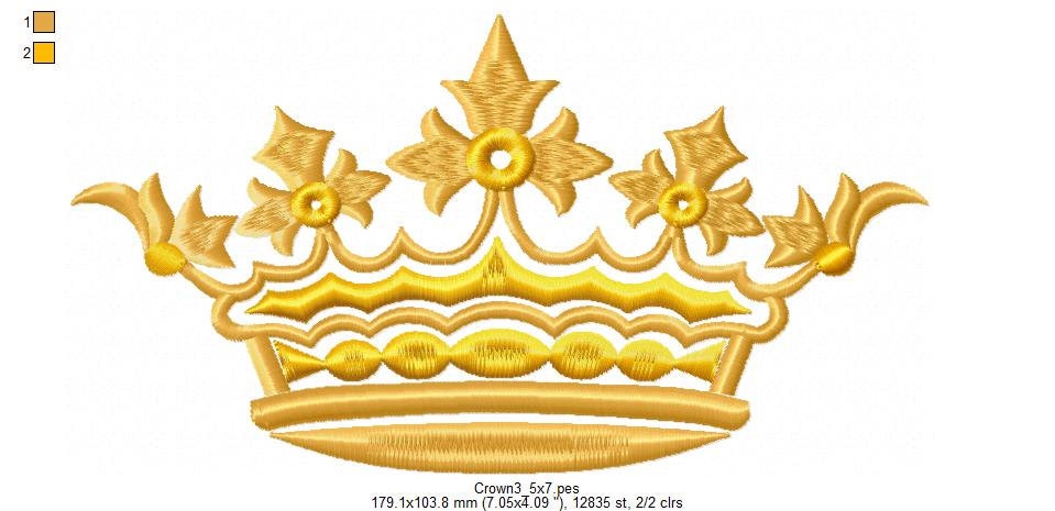 Crowns- Royal Crown- King Crown- Prince Crown- Machine Embroidery ...