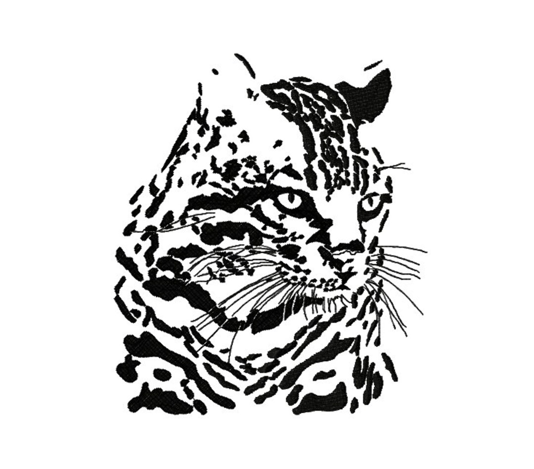 Ocelot Head- Machine Embroidery Design- Wild Cat - Embroidery Designs ...