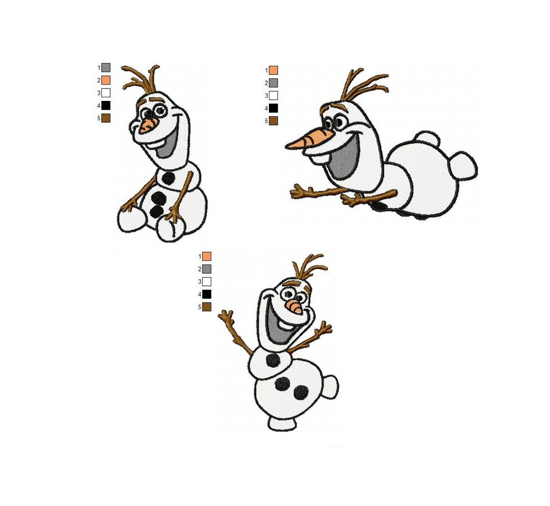 Olaf Frozen Snowman Embroidery Design - 3 Embroidery Designs - 3 Sizes ...