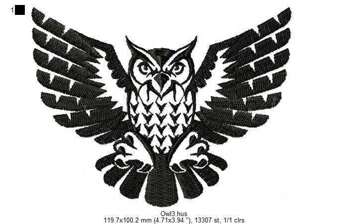 Owl Outline machine Embroidery Design Embroidery Designs - Etsy