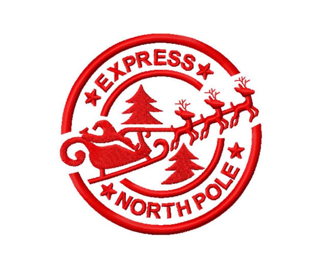 Santa Post Stamp - Machine Embroidery Design - Santa Mail Express ...