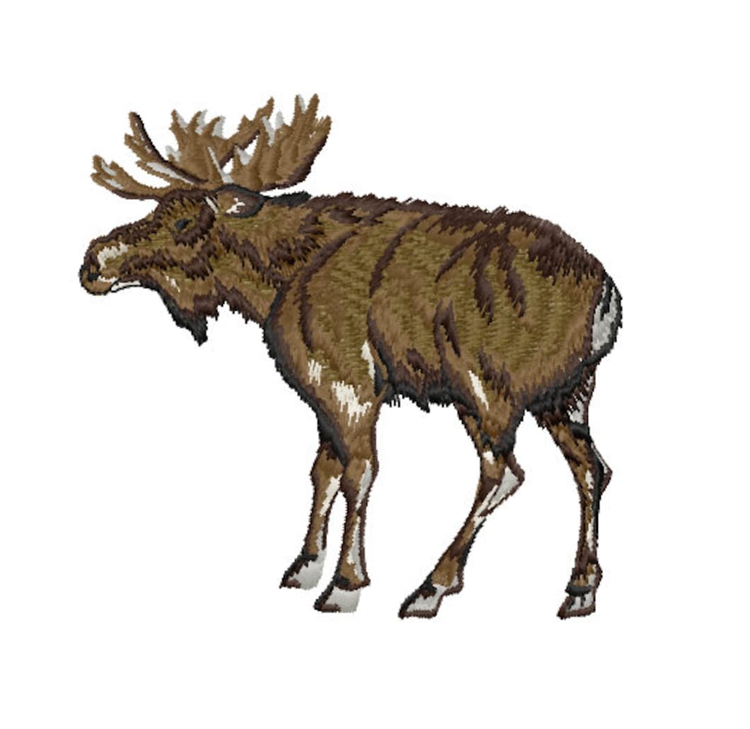 Moose Machine Embroidery Design Wild Animals Embroidery 5 Sizes Instant ...