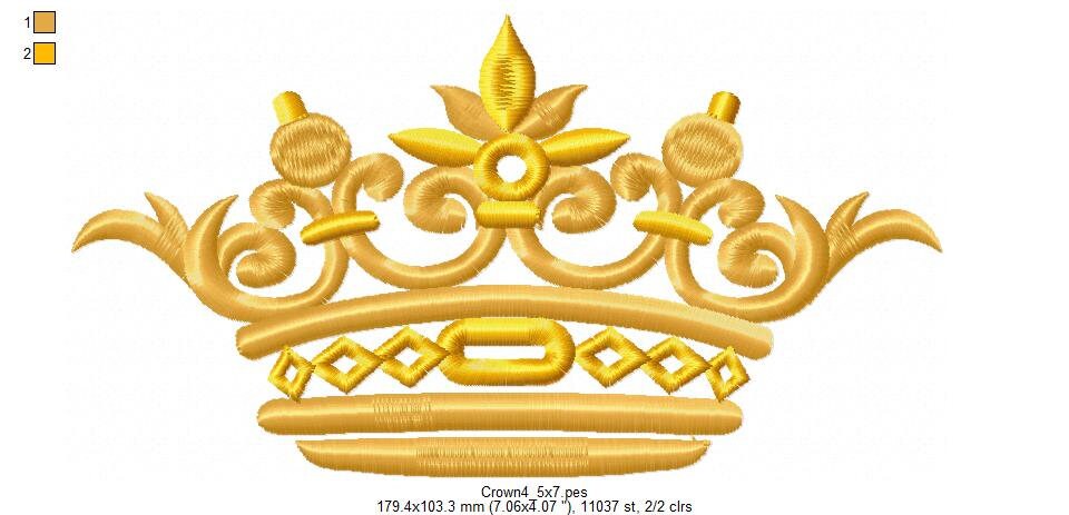 Crowns- Royal Crown- King Crown- Prince Crown- Machine Embroidery ...