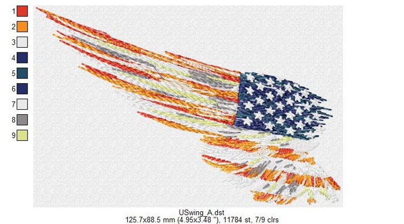 American Wing Machine Embroidery Design Embroidery Designs - Etsy