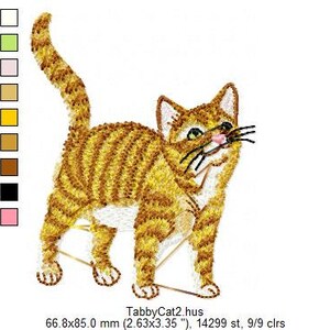 Orange Tabby Cat- Machine Embroidery Design, 5 Sizes, Instant Download ...