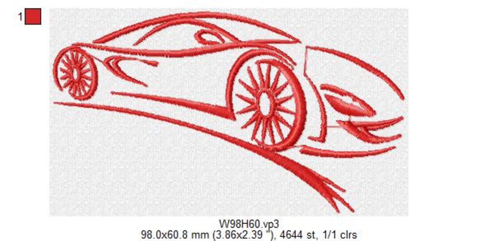 Sport Car Machine Embroidery Design Embroidery Designs | Etsy