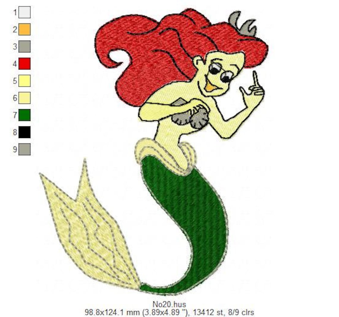 Little Mermaid Machine Embroidery Design ariel 35 Designs - Etsy