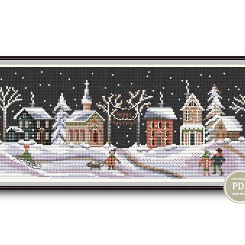 Christmas Sampler Primitive Winter Cross Stitch Winter - Etsy