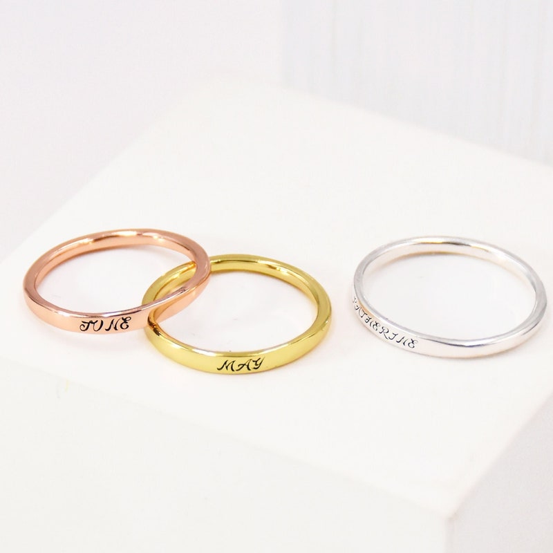Name Rings Stackable - Etsy