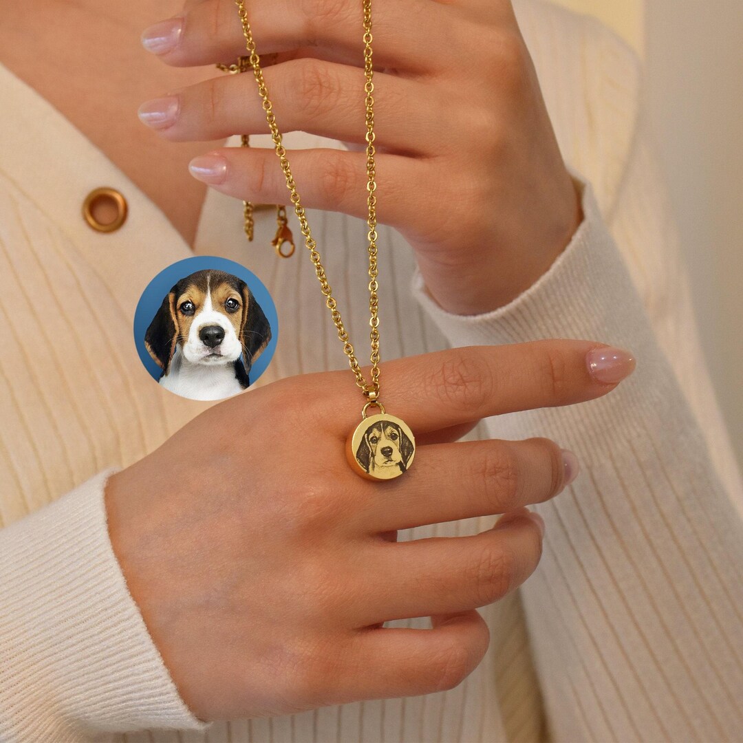 Custom Pet Fur Necklace, Pet Memorial Gift, Custom Photo Memorial ...