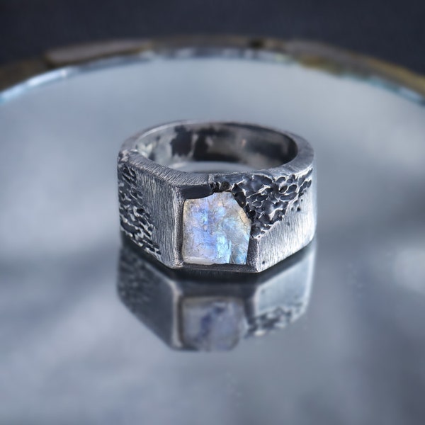 Mens Moonstone Ring - Etsy