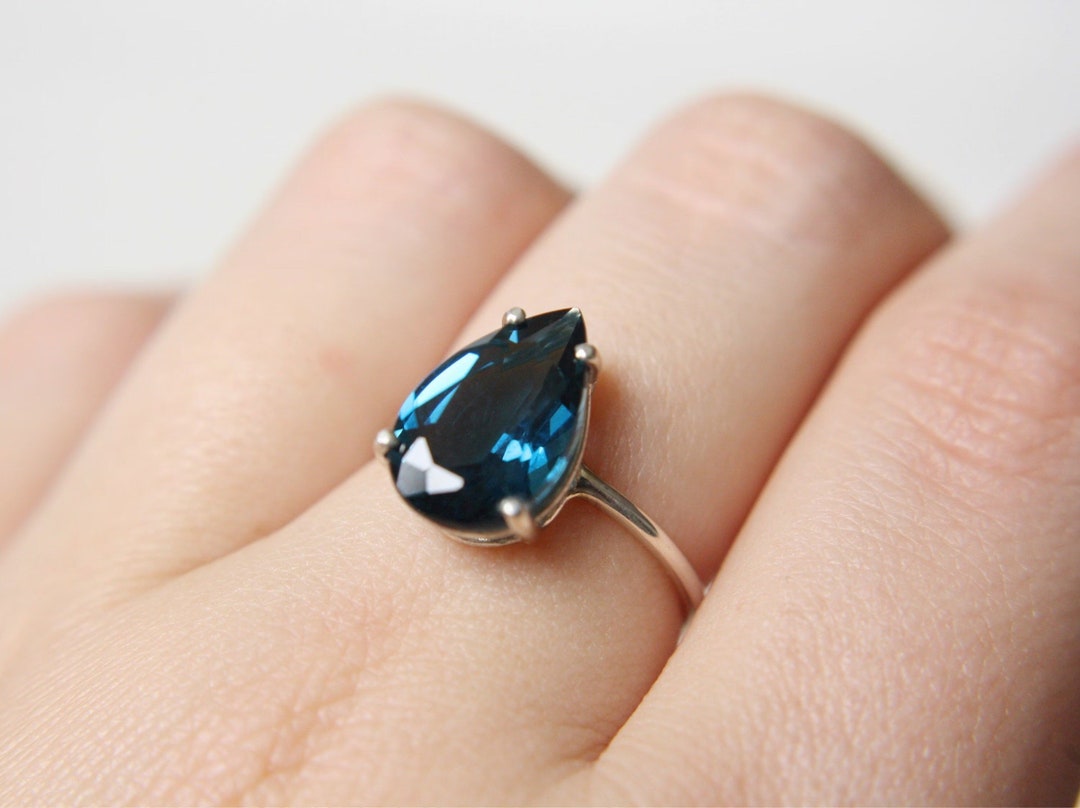 London Blue Topaz Ring London Blue Ring Solid 925 Sterling - Etsy
