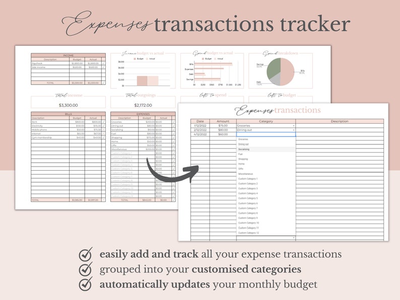 Monthly Budget Spreadsheet Google Sheets Template, Budget Planner ...