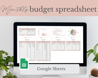 Monthly Budget Spreadsheet Google Sheets Template, Budget Planner ...