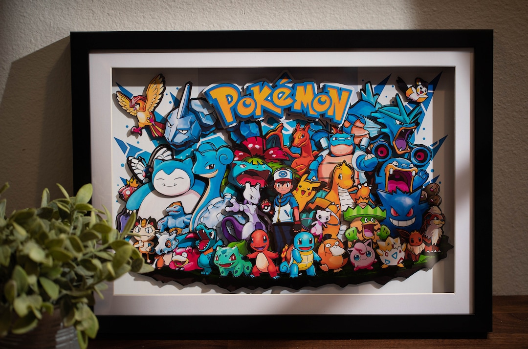 Pokémon, Pokemon Main Character, Multilayer 3D Wall Art, 8-layer, Anime ...