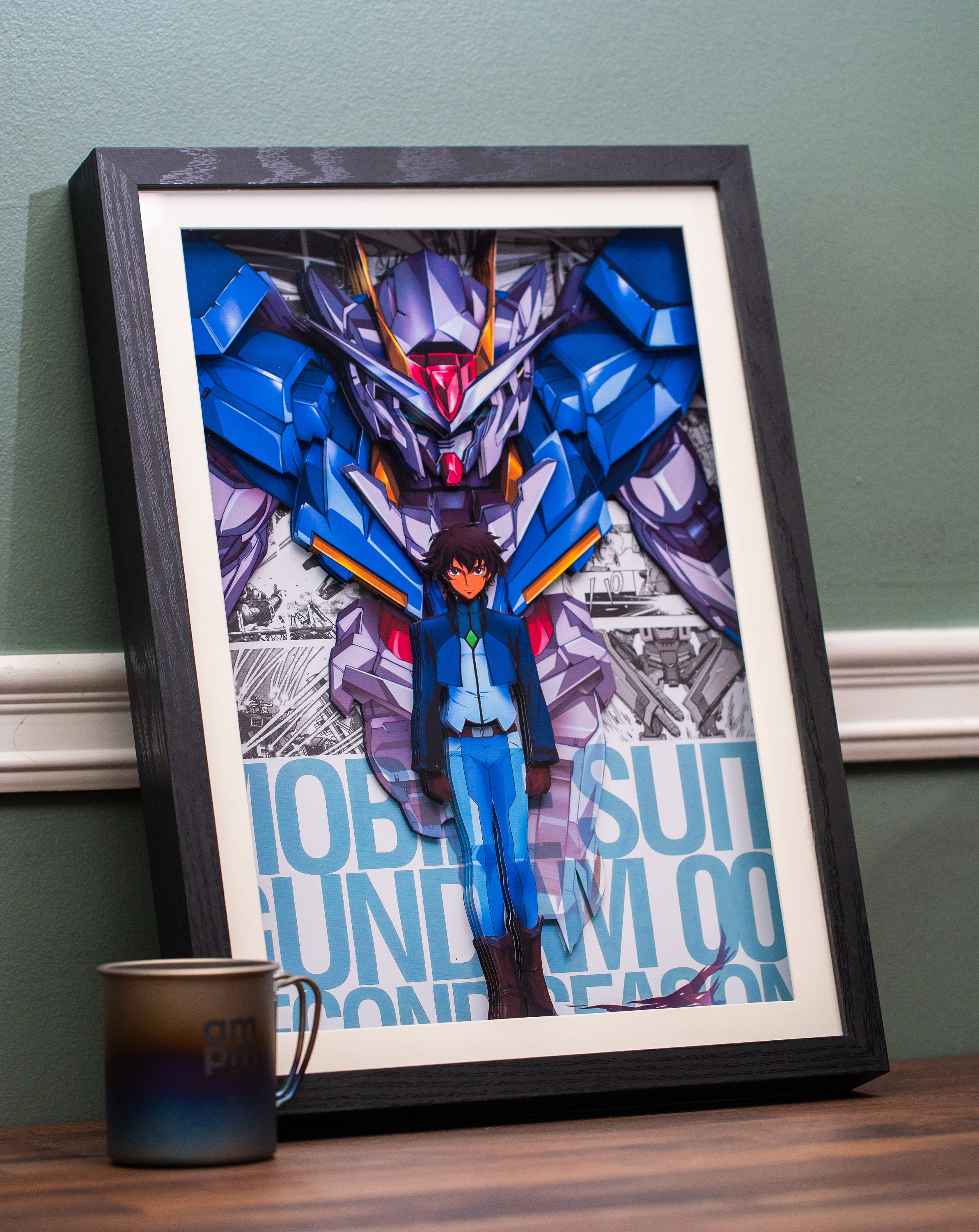 GUNDAM, Gundam Anime Multilayered Frame Art, Japanese Anime Wall Decor ...
