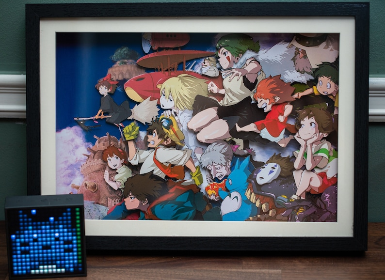 GHIBLI, Studio Ghibli Anime Multilayered Frame Art, Miyasaki Hayao ...