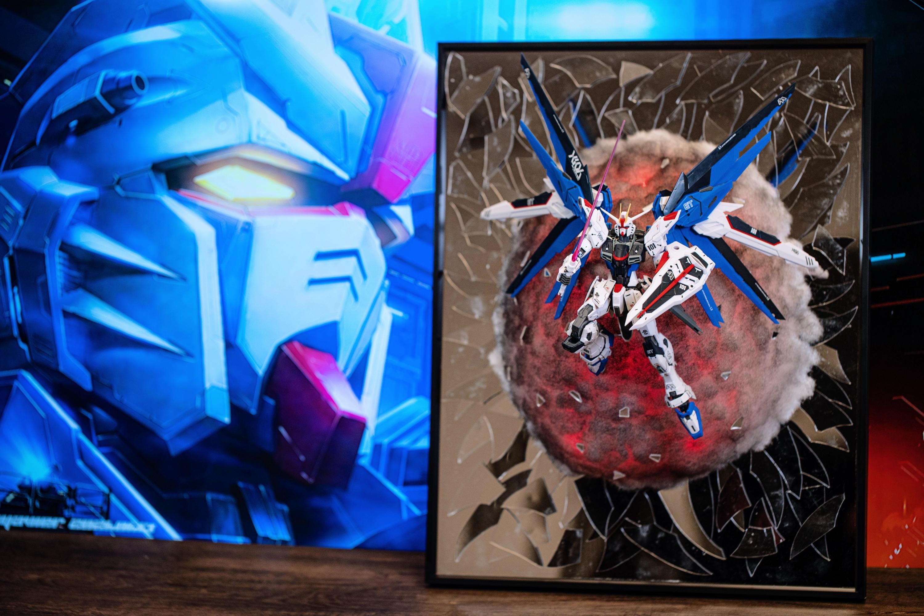 MG Freedom Gundam 3D Wall Art, Breakthrough Mirror Gundam, Japan Anime ...