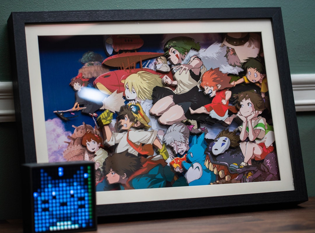 GHIBLI, Studio Ghibli Anime Multilayered Frame Art, Miyasaki Hayao ...