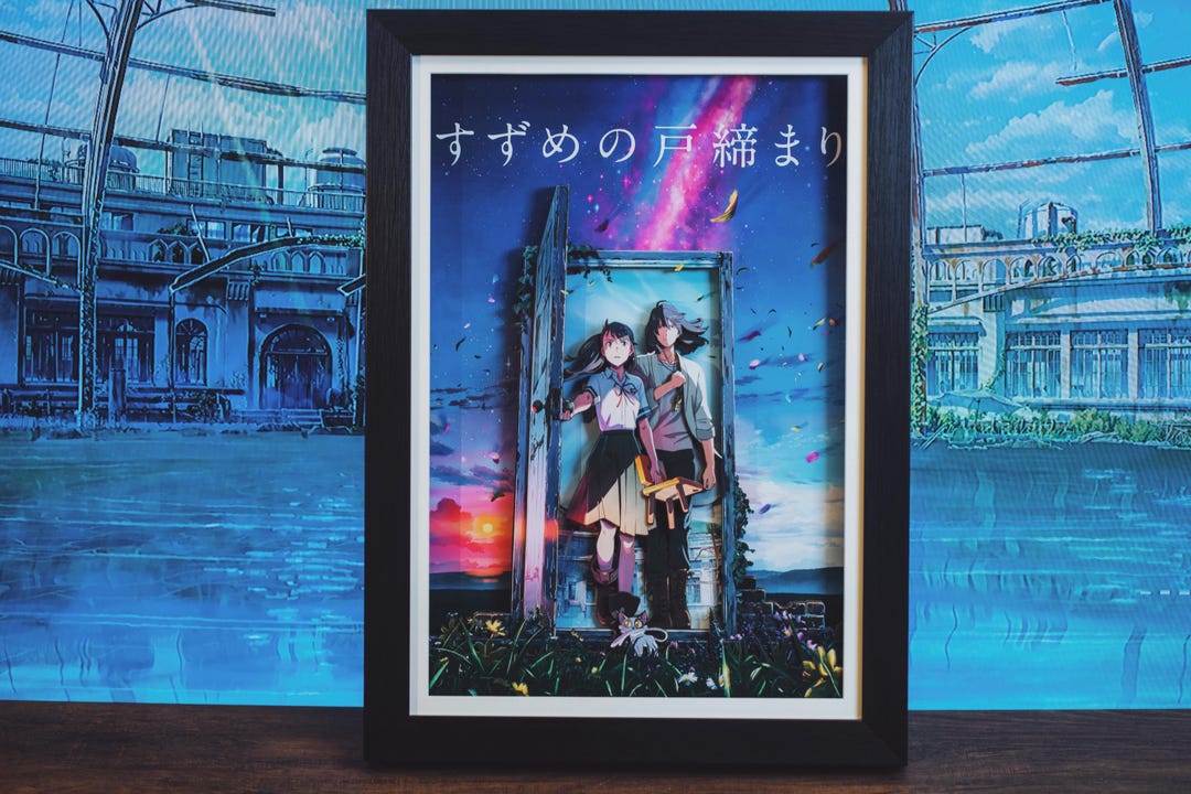 Suzume 3D Paper Art, Shadow Box Decor, Suzume No Tojimari, Anime Wall ...