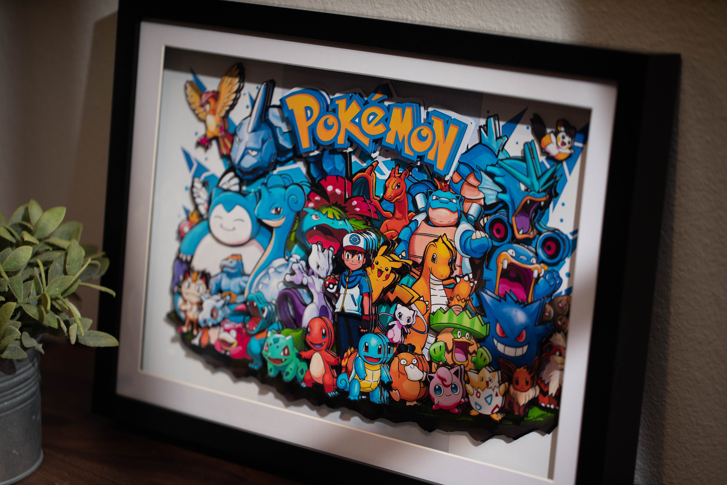 Pokémon, Pokemon Main Character, Multilayer 3D Wall Art, 8-layer, Anime ...