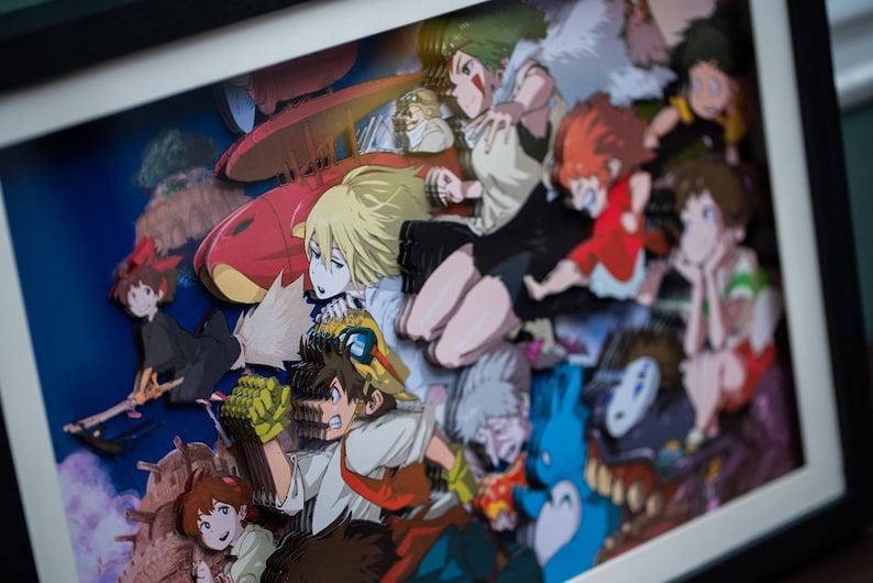 GHIBLI, Studio Ghibli Anime Multilayered Frame Art, Miyasaki Hayao ...