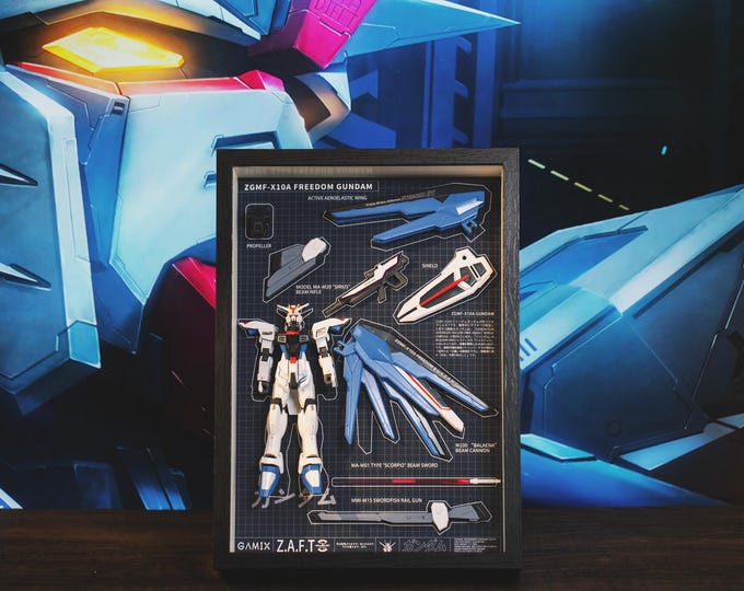 Freedom Gundam Weapon Display, Shadow Box Art, Gundam Collectible ...