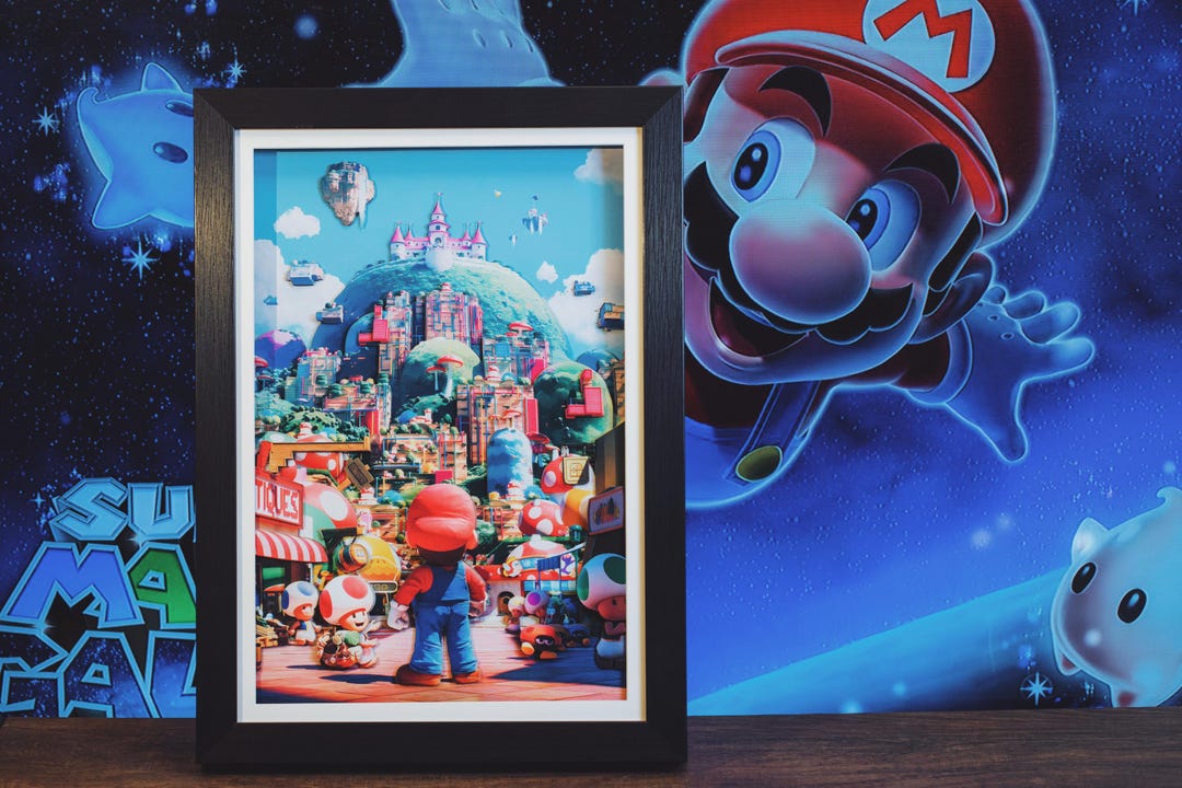 Super Mario 3D Paper Art, Shadow Box Decor, Super Mario Wall Art, the ...