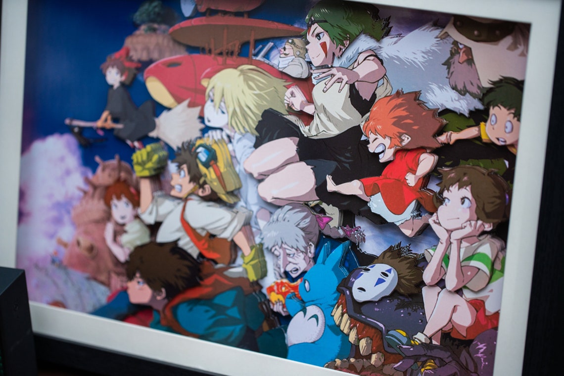 GHIBLI, Studio Ghibli Anime Multilayered Frame Art, Miyasaki Hayao ...
