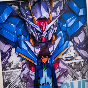GUNDAM, Gundam Anime Multilayered Frame Art, Japanese Anime Wall Decor ...