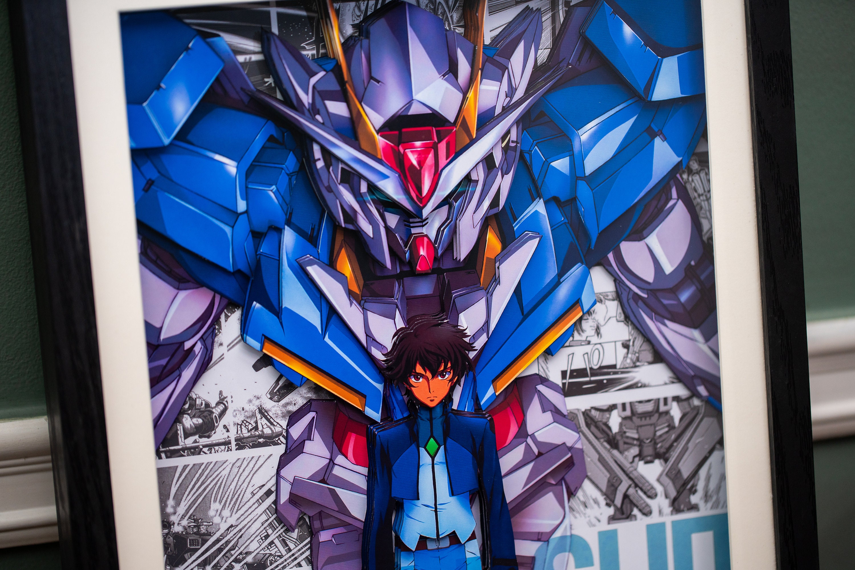 GUNDAM, Gundam Anime Multilayered Frame Art, Japanese Anime Wall Decor ...