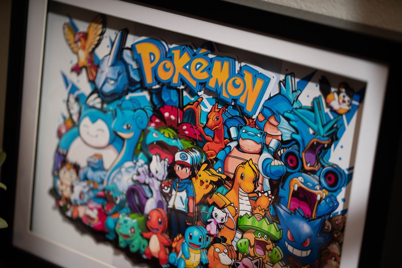 Pokémon, Pokemon Main Character, Multilayer 3D Wall Art, 8-layer, Anime ...