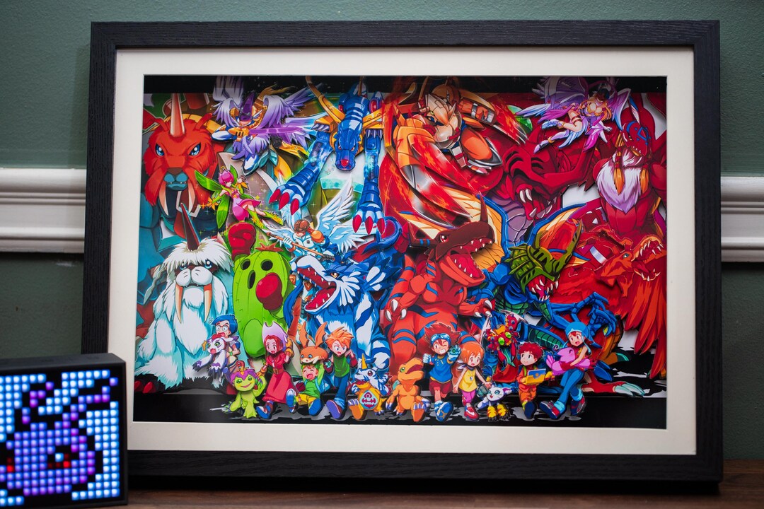 Digital Monster, Digital Monster Main Character, Multilayer 3D Wall Art ...