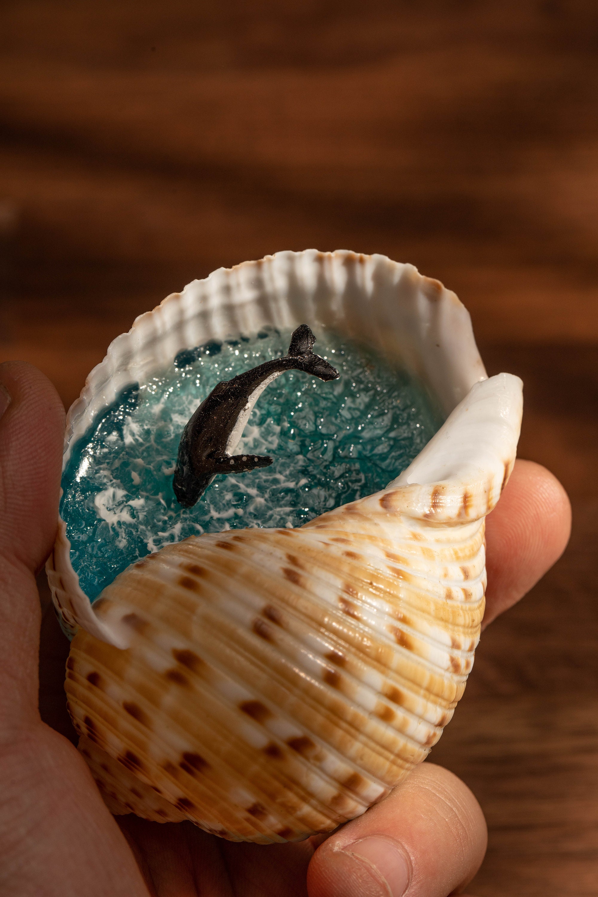 Whale in Conch Miniature, Ocean Miniature Landscape, Desktop ...