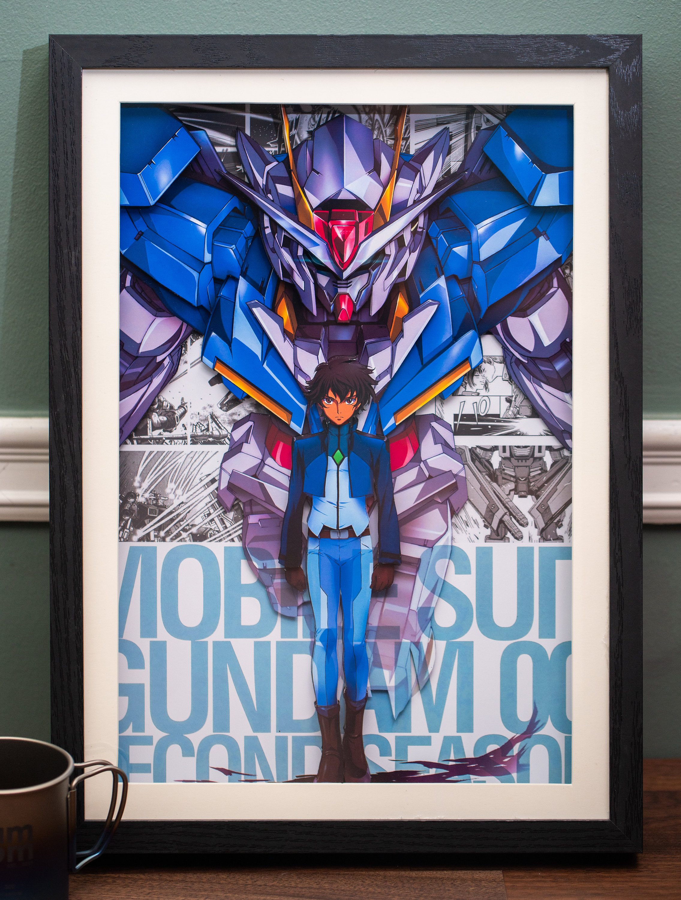 GUNDAM, Gundam Anime Multilayered Frame Art, Japanese Anime Wall Decor ...