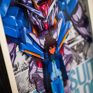 GUNDAM, Gundam Anime Multilayered Frame Art, Japanese Anime Wall Decor ...