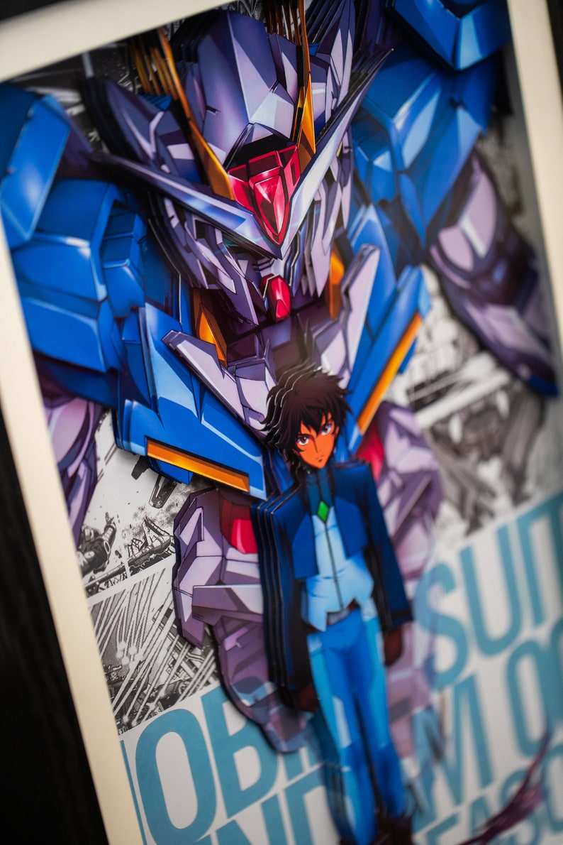 GUNDAM, Gundam Anime Multilayered Frame Art, Japanese Anime Wall Decor ...